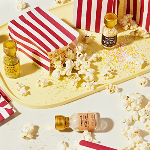 Thoughtfully Gourmet, Movie Night Popcorn Set, Includes Yellow and Mixed Popcorn Kernels, 10 Paper Popcorn Bags, 5 Popcorn Seasonings & Toppings