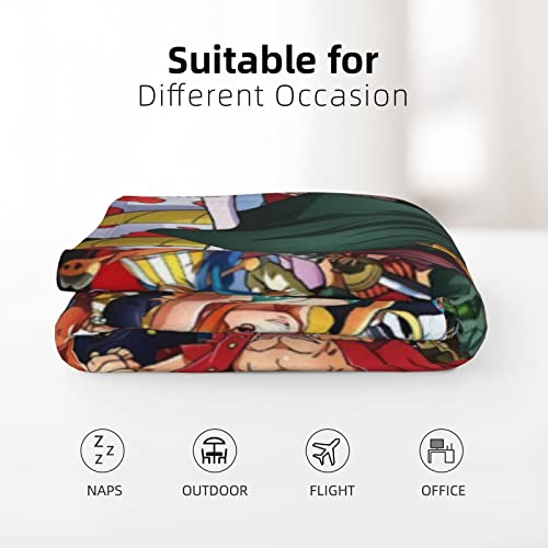 Japanese Anime Cartoon Straw Hat Pirates Throw Blanket Flannel Soft Cozy Warm Lightweight Blanket for Home Bedding Living Room Sofa Couch Bedroom Decor Bed Blanket 40X50