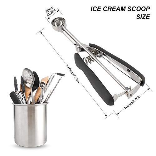 Extra Small Cookie Scoop 1 tsp, Professional Stainless Steel Mini Ice Cream Scoop 25 mm, Melon Baller Scoop Good Soft Grips, Quick Trigger Release