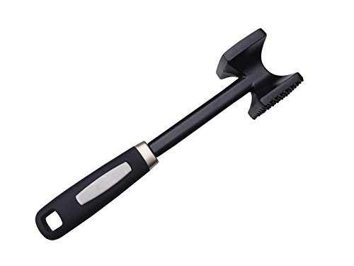 Checkered Chef Meat Tenderizer Hammer - Dishwasher Safe Metal Kitchen Mallet for Tenderizing Chicken, Beef, Pork & Nuts with Non-Slip Grip
