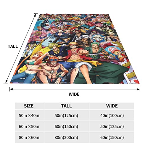 Japanese Anime Cartoon Straw Hat Pirates Throw Blanket Flannel Soft Cozy Warm Lightweight Blanket for Home Bedding Living Room Sofa Couch Bedroom Decor Bed Blanket 40X50