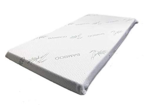 OrganicTextiles 2” Inch Organic Latex Mattress Topper Pad [GOLS Certified] with Natural Bamboo Cover Protector (Twin Size, Medium), Superior Pressure Relief, Breathable and Cooling, Made in USA