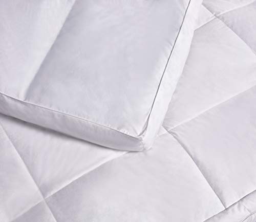 Blue Ridge Home Fashions Luxury (Level IV) 5" Thick Down Pillowtop Featherbed/Mattress Topper, Queen, White