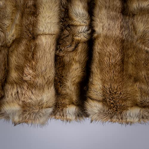 Best Home Fashion Heavyweight Super Soft Luxury Faux Fur Throw Blanket - 58" W x 60" L - Platinum Frost Fox