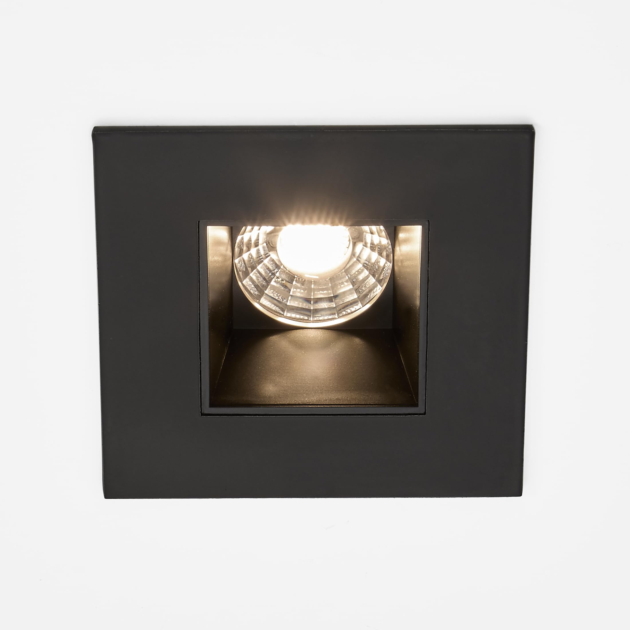 Maxxima 2 in. Ultra-Thin Square Recessed Anti-Glare LED Downlight, Canless IC Rated, 450 Lumens, 5 Color Temperature Selectable 2700K/3000K/3500K/4000K/5000K, Dimmable, Black Trim, 90 CRI, J-Box Incl