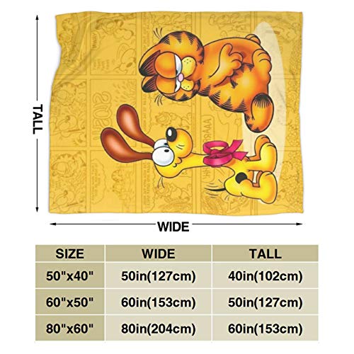 MKJIH Garfield Cartoon Cat Flannel Throw Blanket.Micro Fleece and Luxury Warm Blanket for Bed Sofa Travel Four Seasons Blanket .50 X 40 in