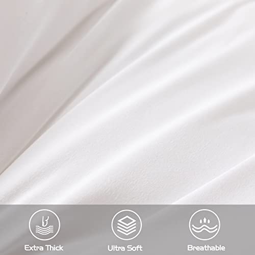 MAXYOYO Extra Thick Mattress Topper King Size, Pillow Top Bed Pad Cover with 8-21” Deep Pocket, 5 Layer Structure Ultra Soft and Medium Support