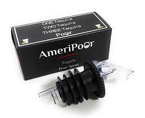Ameripour - Speed Pourer - Patron Pour Spout - Made 100% In The USA. Free Flow Bar Spouts That Don't Leak - No Cracks, Just A Smooth Cocktail Pour Every Time. (Clear)