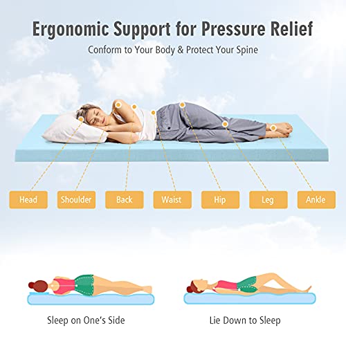 KOMFOTT Mattress Topper Full, 4 Inch High Density Gel Memory Mattress Foam Pad Topper for Full Size Bed