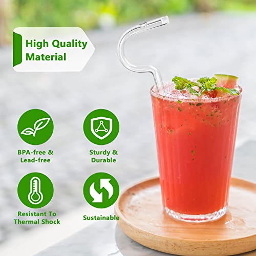 Anti Wrinkle Straw 2 Pcs, Reusable Glass Drinking Anti Wrinkle Straw, Curved No Wrinkle Straws Prevent Wrinkles Sideways Flute Straw, Engaging Lips Horizontally, Avoid Rubbing Off Lipstick, Set of 2