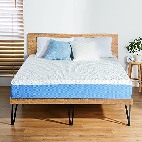 PrimaSleep 9 Inch Gel Infused Superior high-Density Memory Foam Mattress, CertiPUR-US® Certified, Blue, Queen