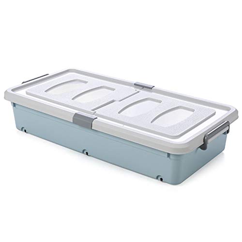 Under-Bed Storage Underbed Storage Bag Boxes Bed Bottom Storage Box Plastic Clothes Storage Box Home Bed Toy Season Clothing Finishing Storage Box ZHAOYONGLI (Color : Blue, Size : 793916cm)