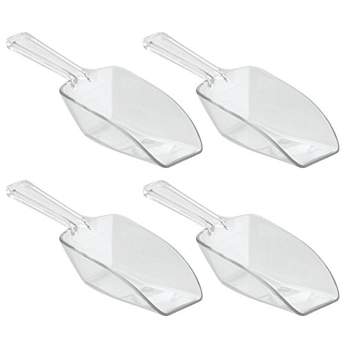 iDesign Large Plastic Scoop Measuring Cups – Set of 4, Pet Food, Coffee Grounds, Versatile Scoop, 2.25" x 1.25" x 6.5", 1/3 Cup, Clear
