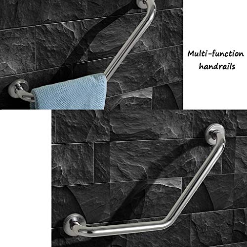 CRODY Bath Wall Attachment Handrails,Grab Bar Rails Bathroom Grab Bar, Wall-Mounted Straight Hair Towel Rack, Sturdy Stainless Steel Shower Safety Handle for Bathtub, Toilet, Bathroom, Kitchen