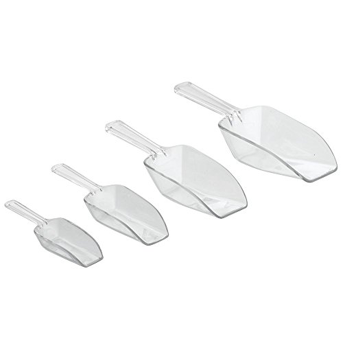 iDesign Large Plastic Scoop Measuring Cups – Set of 4, Pet Food, Coffee Grounds, Versatile Scoop, 2.25" x 1.25" x 6.5", 1/3 Cup, Clear
