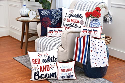 C&F Home Navy Blue and White Ticking Stripe Cotton Woven 50x60 Throw Blanket Farmhouse 50x60 inches Navy