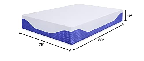 SLEEPLACE 12 Inch METIS Multi Layer Memory Foam Mattress Cobalt Blue (KING)