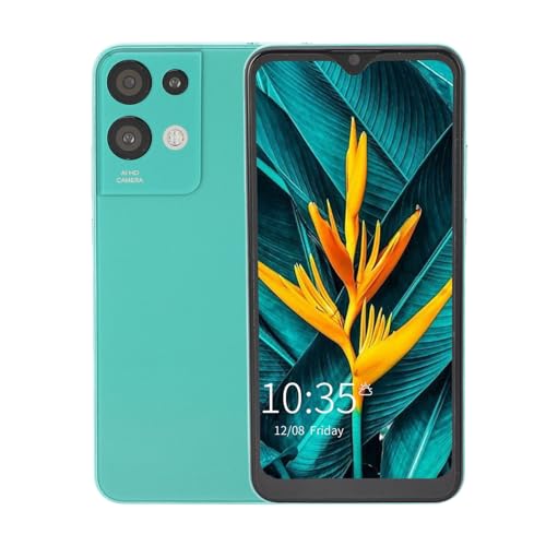 Smartphone, 6.1 Inch Drop Screen 3G Unlocked Cellphone 3GB ROM 32GB Facial Recognition Mobile Phone, 10 Core CPU Processor 5MP Front and 8MP Rear Camera 2800Mah Battery(Green)