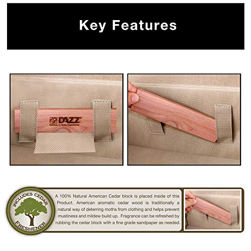 Smart Design Jumbo Underbed Organizer Set of 4 with Aromatic Cedar, Zipper, Handle, and Clear Window - Holds Clothing, Blankets, & Home Items - VentilAir Cotton Canvas Material - 42 x 6 Inch - Canvas
