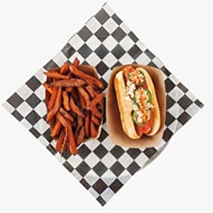Fasmov 1000 Sheets 12 x 12 inches Sandwich Paper Deli Basket Liner Wrap Food Basket Liners Wrapping Checkered Sheets, Black & White