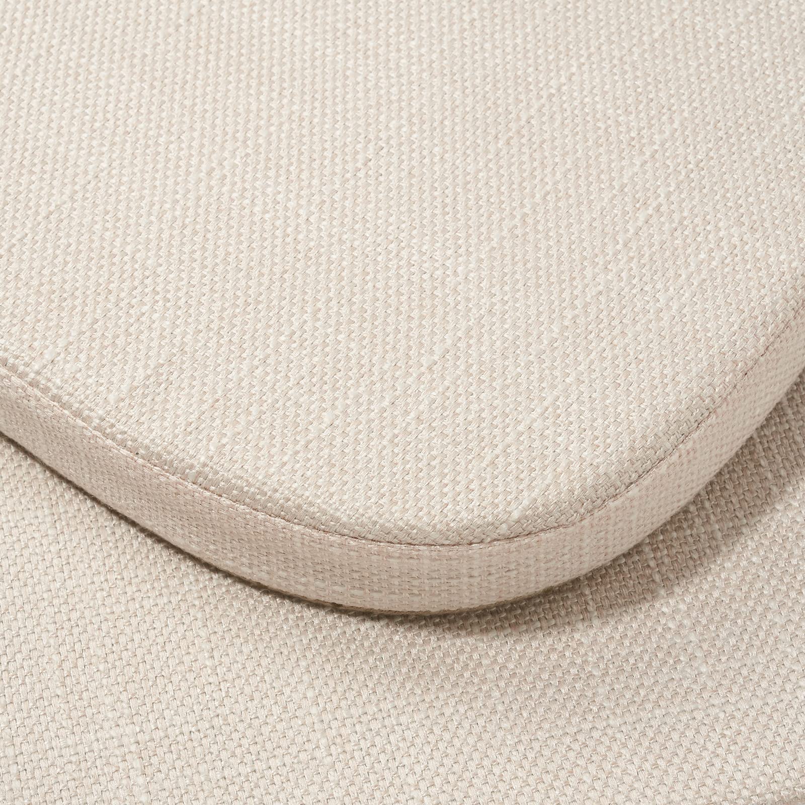 Tromlycs U Shaped Kitchen Chair Seat Cushion Pad for Dining Room Chairs with Ties 15x16 inches White Beige