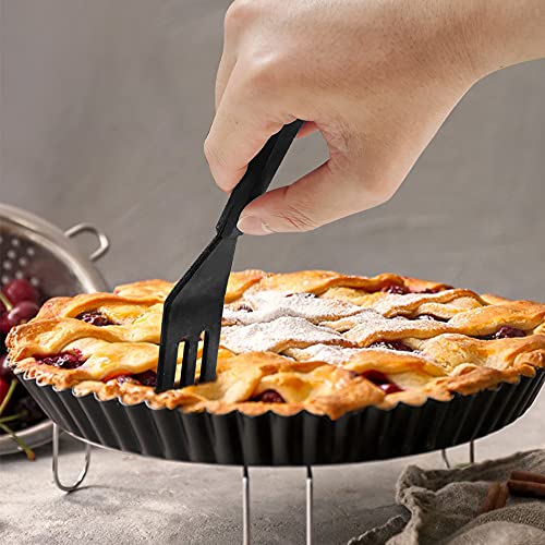 DLAND 2 Pcs Mini Spatula Serving Spatula Flexible Nonstick Silicone Heat-Resistant Cookie Spatula Slotted Spatula for Flip Egg in Small Frying Pan Cookie Batter Cookware Cooking Baking(Red and Black)