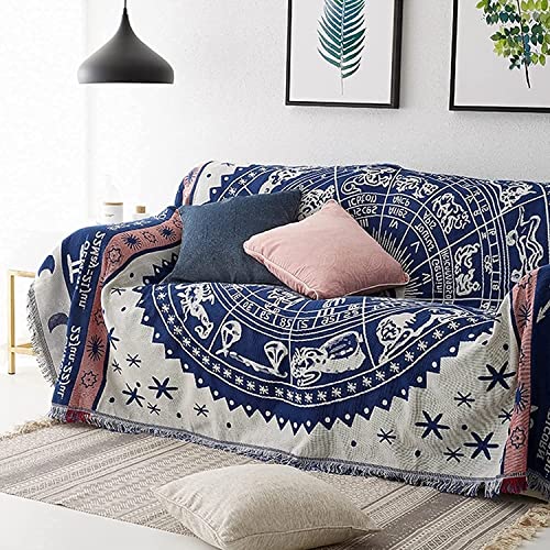 LOERCCE Cotton Throw Blanket for Couch Sofa Celestial Constellation 50" X 70"