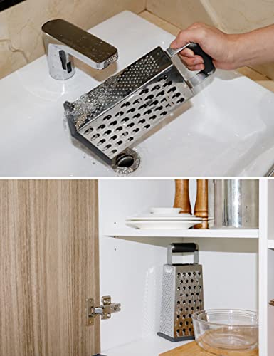 Cheese Grater, Box Grater for Cheese Stainless steel Vegetable Slicer Food Shredder 4-Sided Convenience Gadgets for kitchen