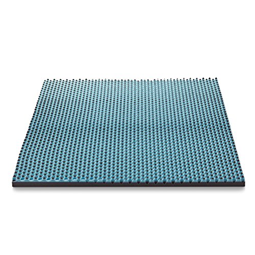 LUCID 2.5 Inch Duo-Foam Charcoal Fusion - Dual Density Bamboo Charcoal - Gel Memory Foam - Hypoallergenic Temperature-Regulating Optimum Comfort - King