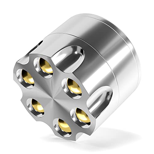 Universal Zink Hand Grinder, Revolver Collection, Silver 2.04in