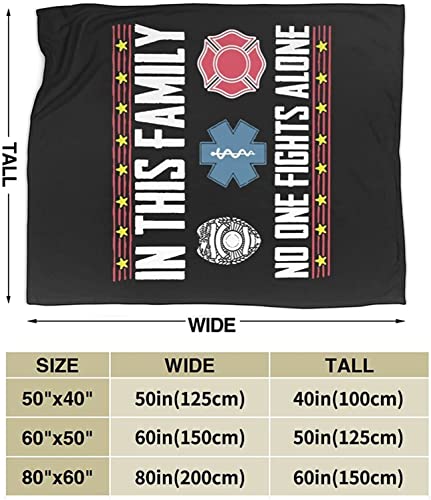 in This Family No One Fights Alone First Responder Blankets and Throws Twin Large Blanket Warm Soft Blankets for Couch Bed Sofa Travel Plush Blanket All Season Season for Women Men