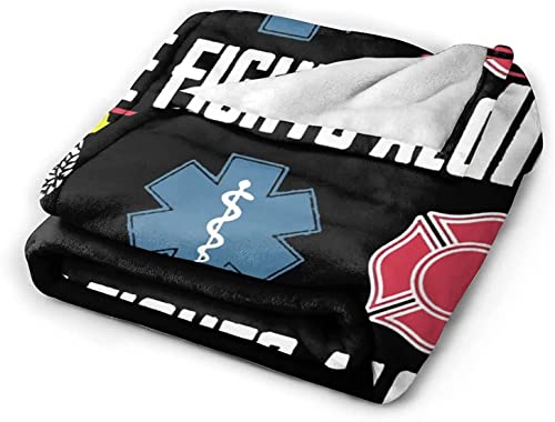 in This Family No One Fights Alone First Responder Blankets and Throws Twin Large Blanket Warm Soft Blankets for Couch Bed Sofa Travel Plush Blanket All Season Season for Women Men
