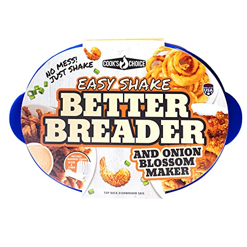 Onion Blossom Maker Set with The Original Better Breader Bowl - All-in-one Set includes Blooming Onion Slicer & Mess Free Batter Breading Station for at Home or On-the-Go - Perfect Coating Each Time
