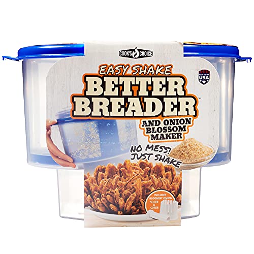 Onion Blossom Maker Set with The Original Better Breader Bowl - All-in-one Set includes Blooming Onion Slicer & Mess Free Batter Breading Station for at Home or On-the-Go - Perfect Coating Each Time