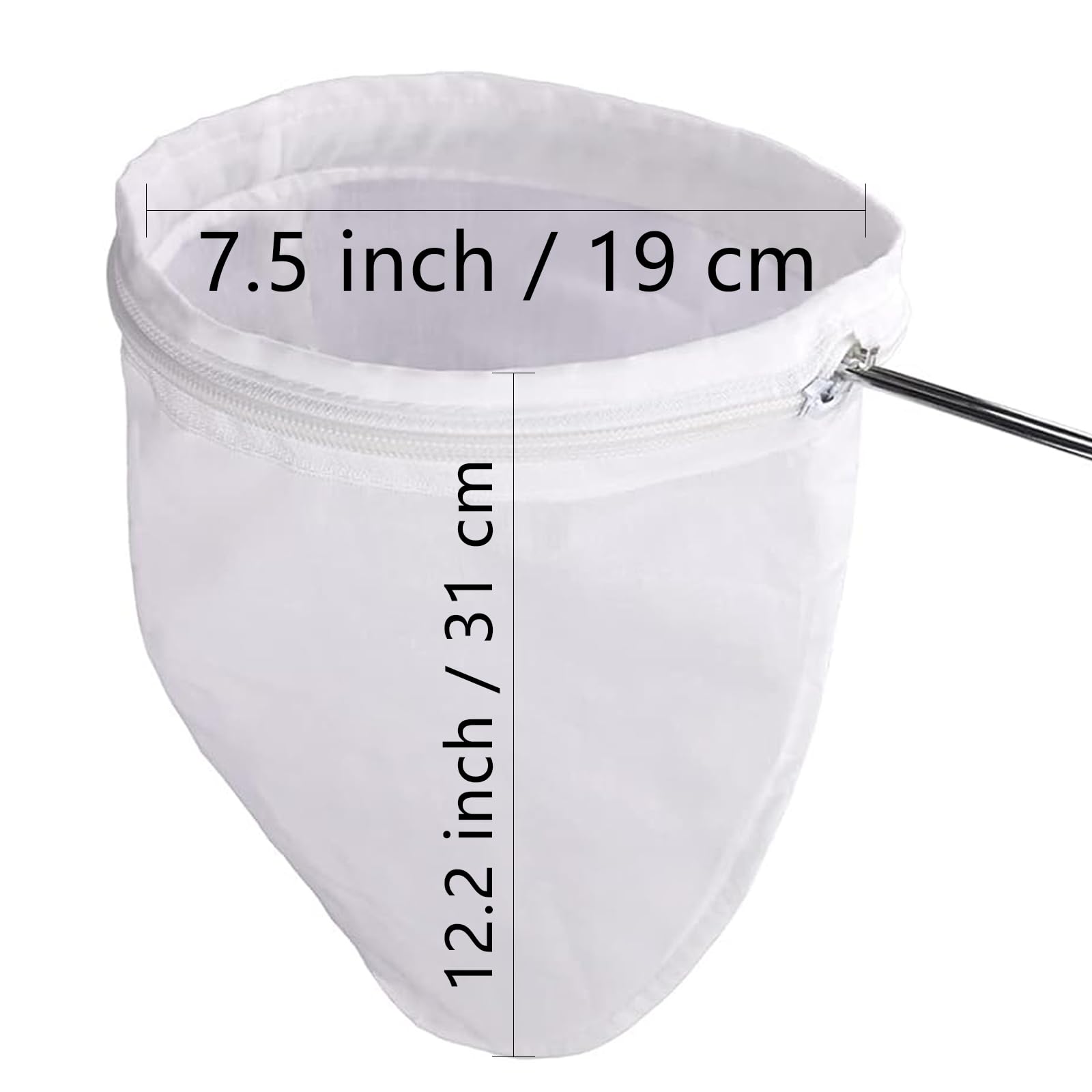 WMKGG Ultra Fine Reusable Filter Bags with Stainless Steel Handle for Nut Milk, Coffee, Milk, Butter, Juices and Fresh Cheese