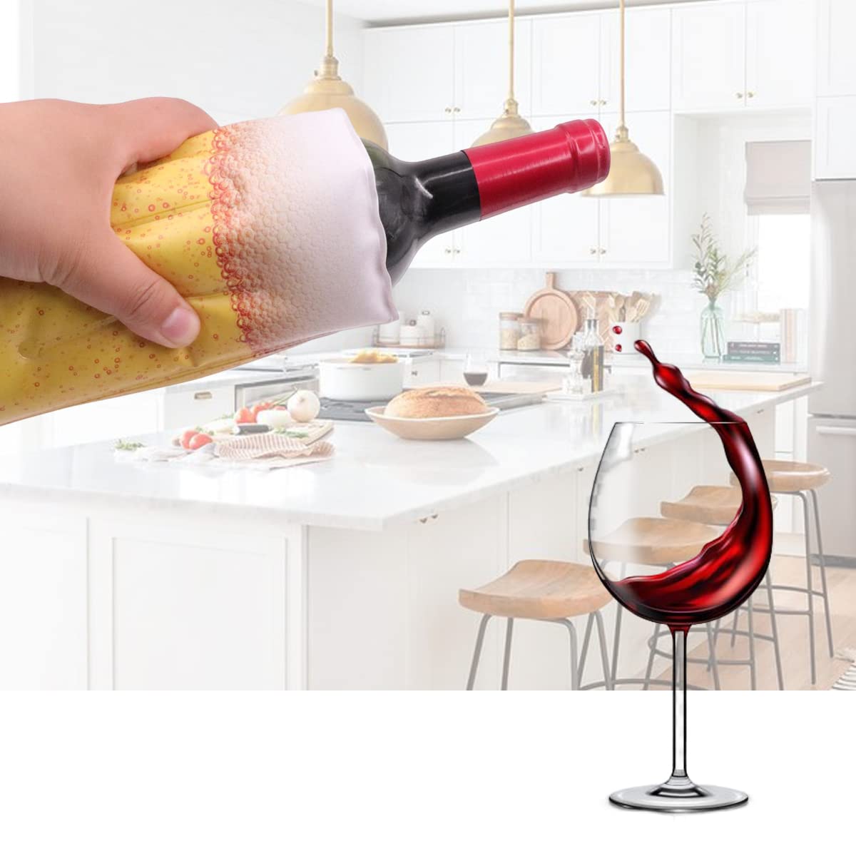 Ice Wine Bag, Wine Chiller, Wine Cooler Refrigerator, Wine Fridge, Wine Bottle Chiller Cooler for Red White Champagne or Sparkling. Gel Cooling Holder Freestanding Carrier Chilling (2 Pcs)
