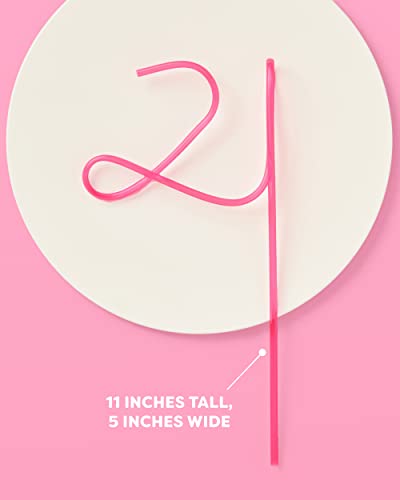xo, Fetti 21st Birthday Party XL Pink 21 Straw | Bday Decorations, Finally 21, Birthday Girl Gift