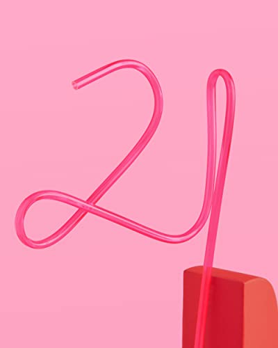 xo, Fetti 21st Birthday Party XL Pink 21 Straw | Bday Decorations, Finally 21, Birthday Girl Gift