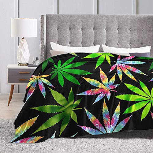PNNUO Fleece Blankets-Pot Leaf Weed Blanket,All-Season Throw Blanket Comfortable & Soft for Couch Bed Travel 50"X40"