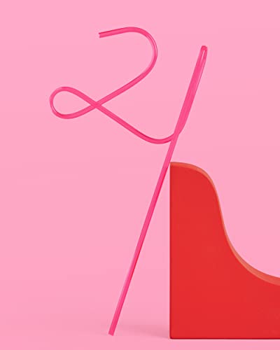 xo, Fetti 21st Birthday Party XL Pink 21 Straw | Bday Decorations, Finally 21, Birthday Girl Gift