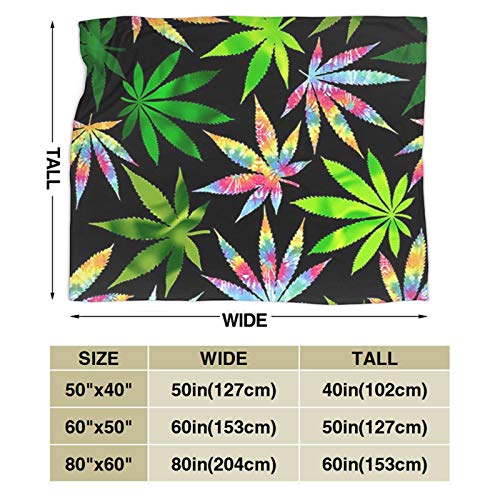 PNNUO Fleece Blankets-Pot Leaf Weed Blanket,All-Season Throw Blanket Comfortable & Soft for Couch Bed Travel 50"X40"