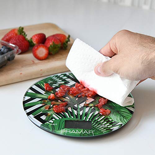 Framar Digital Food Scale and Digital Kitchen Scale, Gram Scale, Weighing Scale, Baking Scale, Small Scale β Elegant Leaf Design