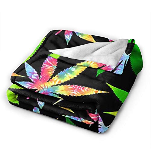 PNNUO Fleece Blankets-Pot Leaf Weed Blanket,All-Season Throw Blanket Comfortable & Soft for Couch Bed Travel 50"X40"