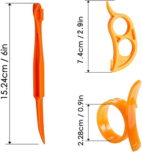 Orange Citrus Peelers Citrus Lemon Citrus Peel Cutter Plastic Easy Slicer Cutter Peeler Remover Opener Kitchen Accessories Knife Cooking Tool Kitchen Gadgets (Set A)