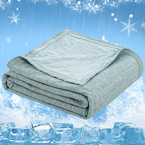 CHOSHOME Cooling Blanket for Hot Sleepers Lightweight Summer Cold Thin Blankets for Sleeping, Hot Flashes Night Sweats, Soft Blanket for Bed, Twin Size, Green