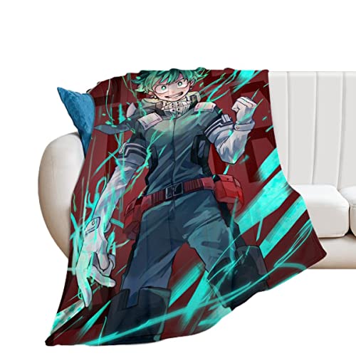 My Hero Academia Blanket Boku No Hero Academia Deku Boku No Hero Hero Blanket Hugs Fashion Fuzzy Blankets and Throws for Travel Sofa Bed Dormitory 80x60 in Queen