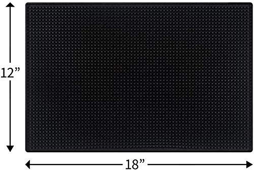 WISHMART | Black Bar Mats Set of 2 (18x12 Inches) | Drying, Durable and Stylish Spill Mats for Bars, Restaurants, Coffee Shops, Bar Mats for Countertop and Table Top, Non-Spill & Non-Toxic Mats