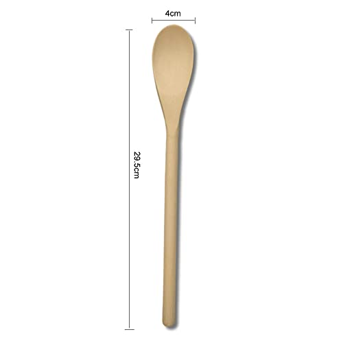 6 Piece Wooden Spoon Set - Healthy Non Stick Cooking Utensils for Mixing Stirring and Cooking Purposes
