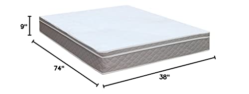 Spring Coil9-inch Pillow top Fully Assembled Orthopedic Mattress, Royal Collection, Twin Size