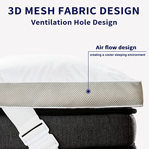 subrtex Feather Mattress Topper Queen, Bed Mattress Topper, Breathable Mattress Pad Overfilled with Soft White Goose Down (60"x80")